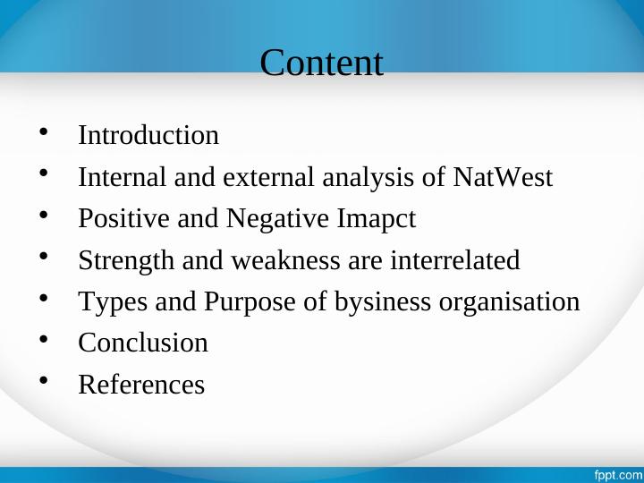 NatWest Bank: Internal and External Business Analysis