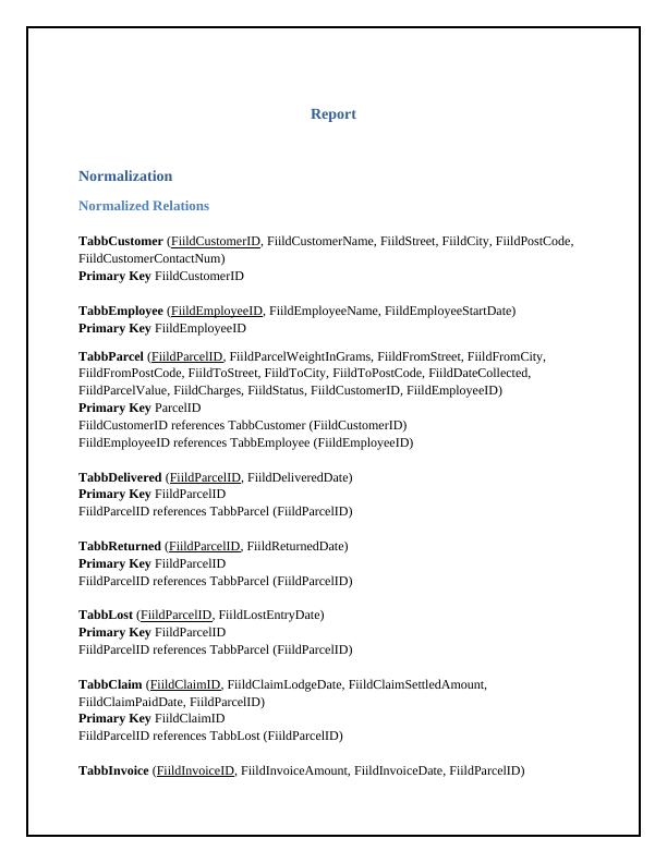 COIT20247: Database Design and Development Assignment 2