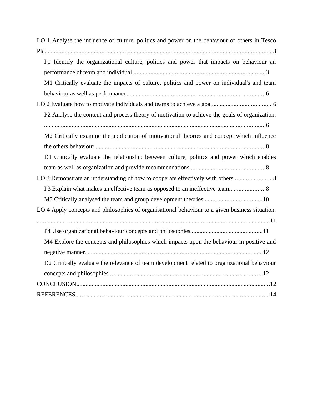 Organizational Behaviour: Tesco Case Study Analysis