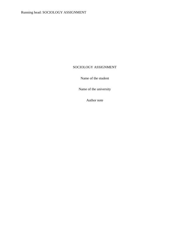 Sociology Assignment: Speech and Language Disorders