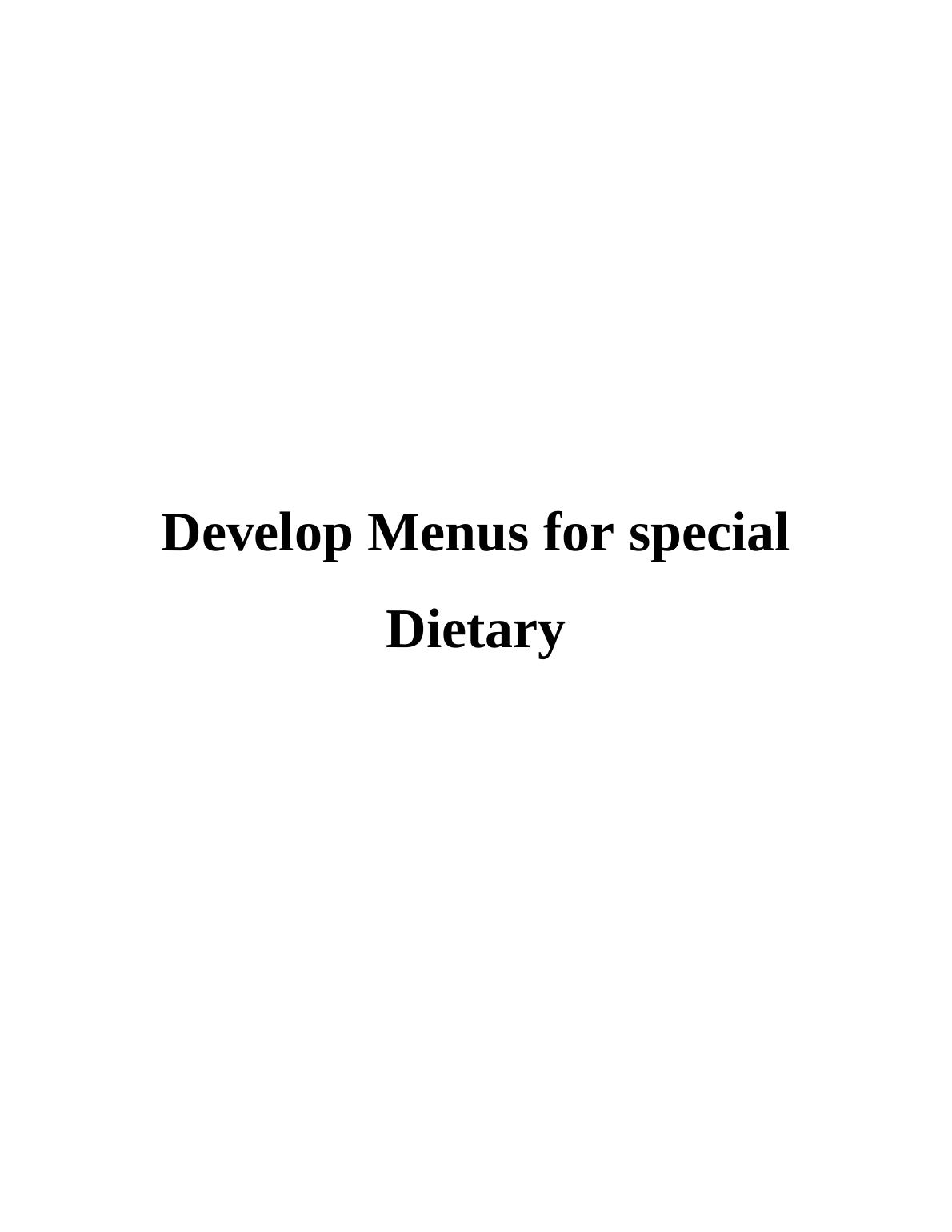 Menus for Special Dietary: Attica Restaurant, Australia
