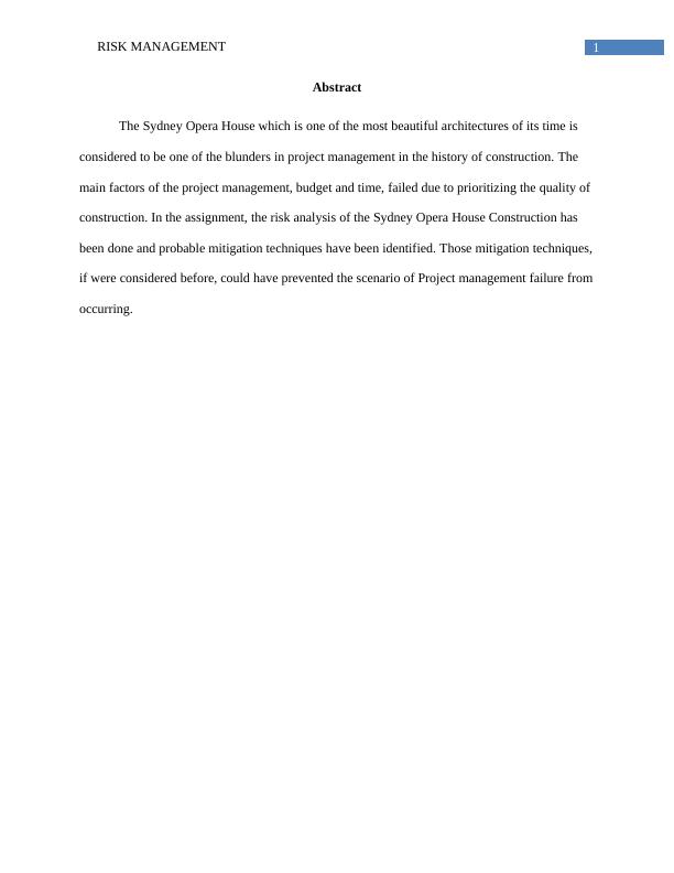 Project Management Failure: Sydney Opera House Case Study