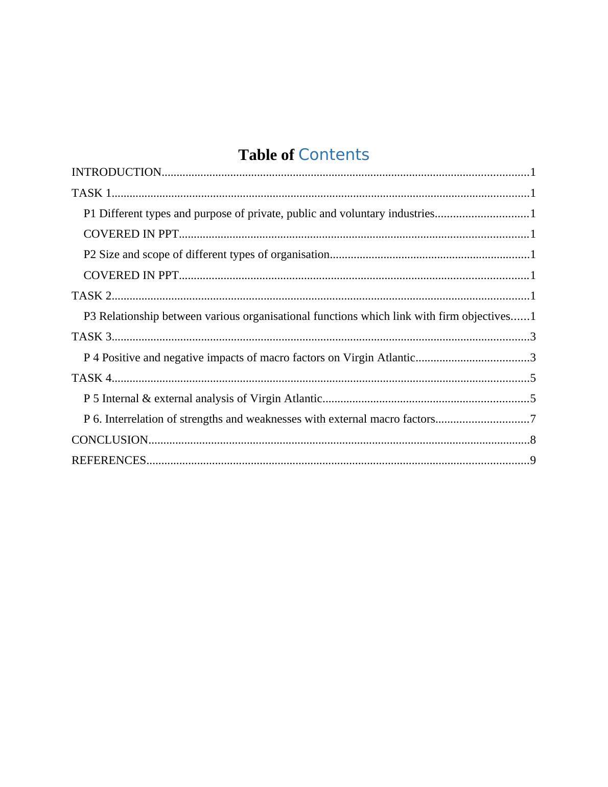 Business Environment Analysis for Virgin Atlantic - Report