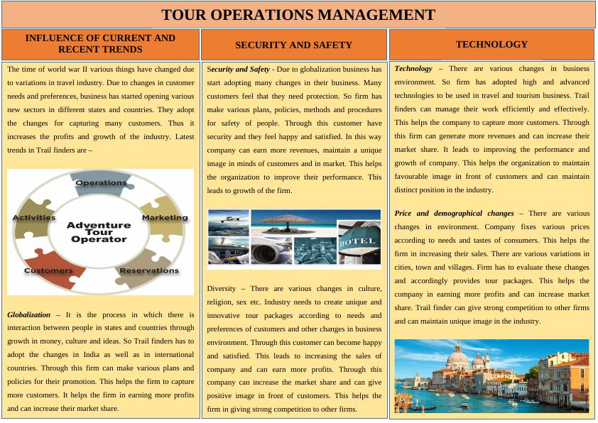 Tour Operations Management: Trends and Globalization