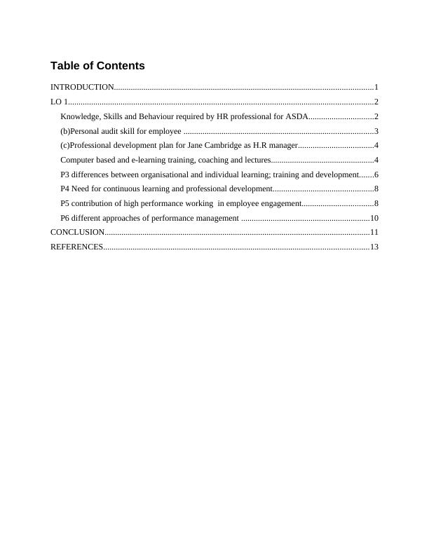HR Practices: Analysis of ASDA's Development and Management