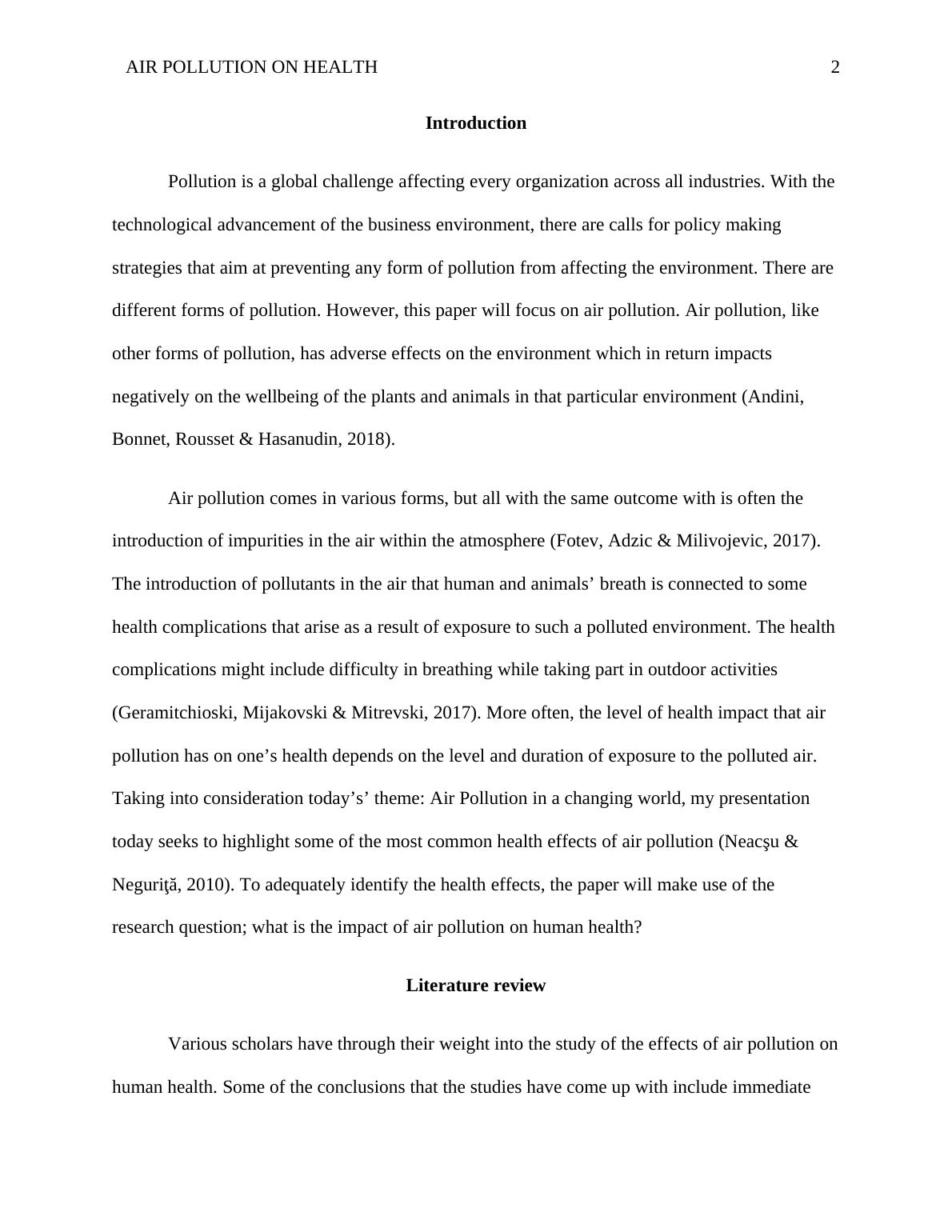 Air Pollution & Health: An Environmental Epidemiology Review