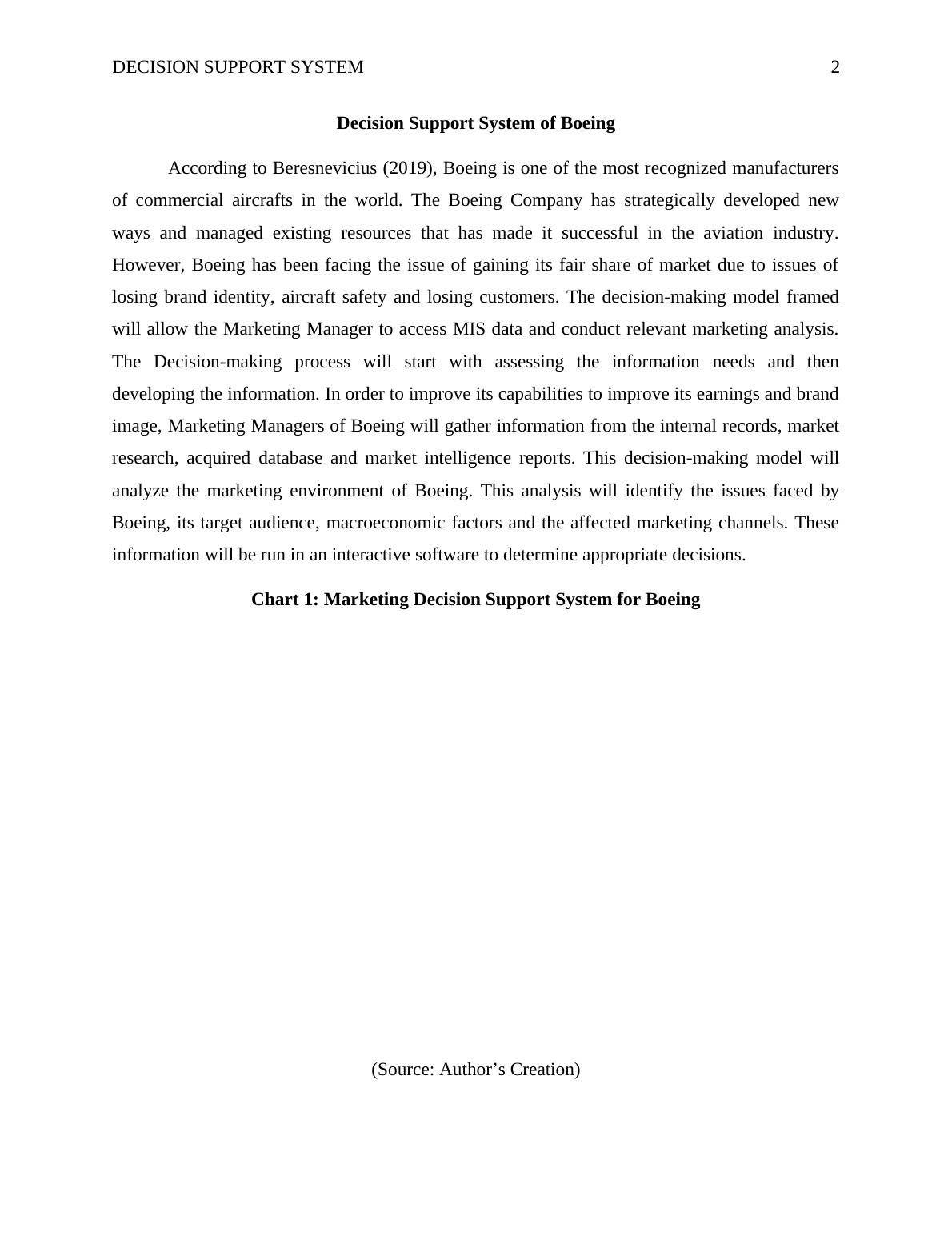 Decision Support System: Boeing Marketing Strategies