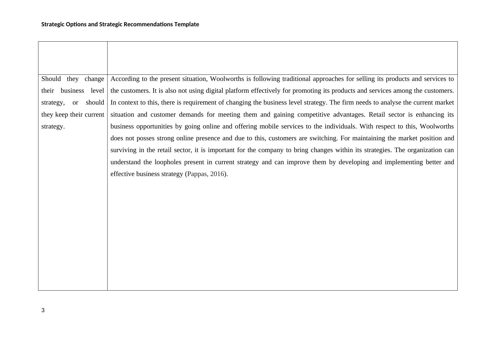 Strategic Recommendations Information 2022