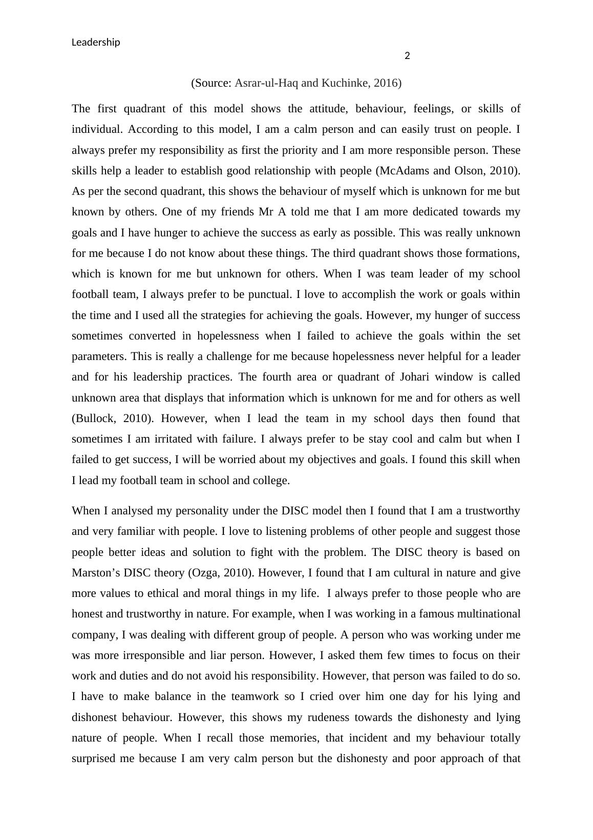 I realized the importance of a leader