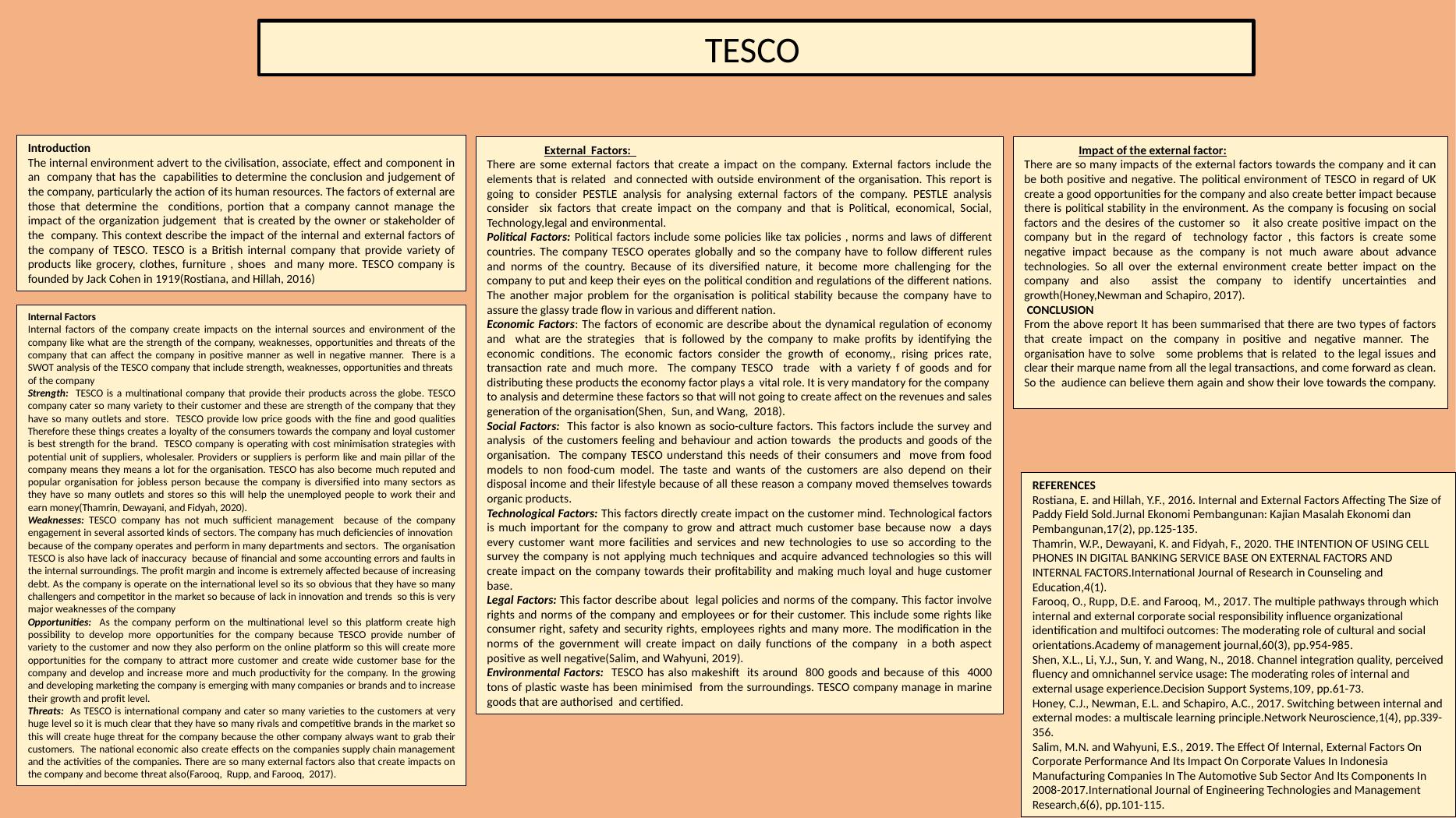 TESCO Company: Business Environment Analysis Report