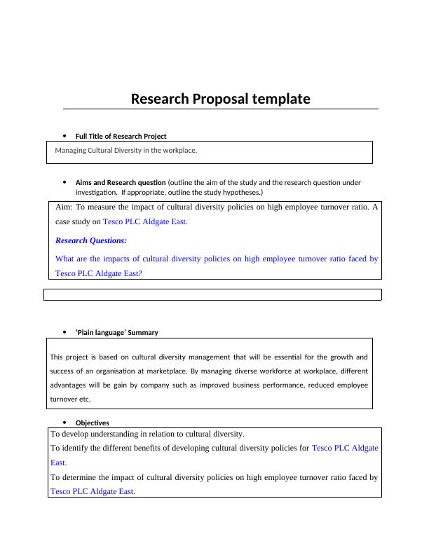 HND Research: Managing Cultural Diversity at Tesco PLC