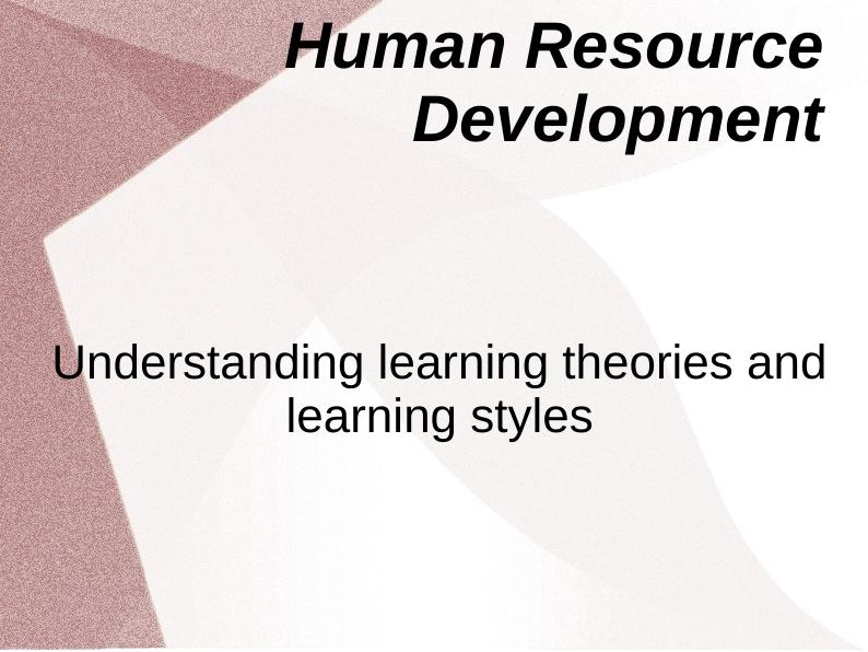 Human Resources Development