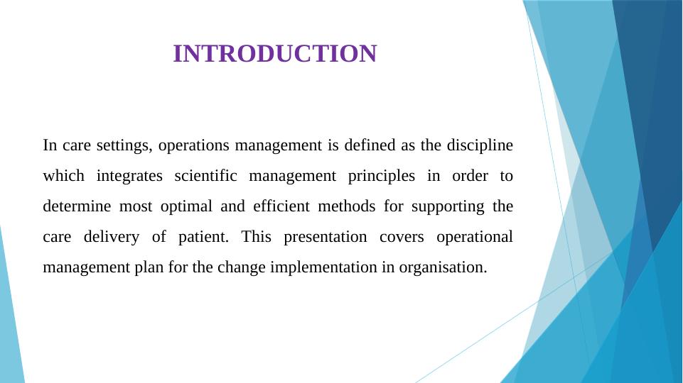 Operational Management in Healthcare - Desklib