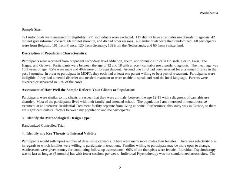 Worksheet 4: Assessing Research Quality and Identifying Gaps