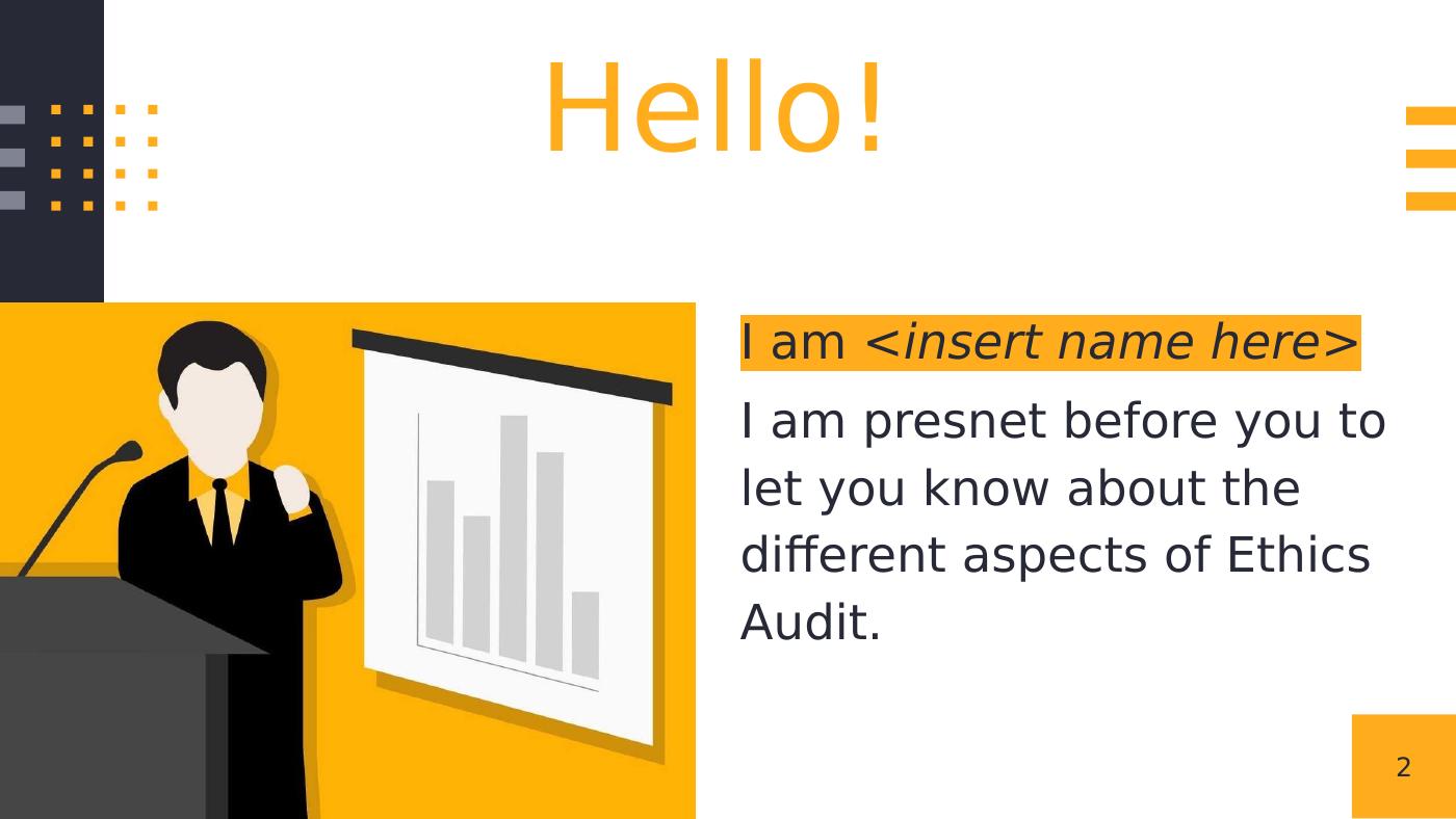 Ethics Audit | Presentation