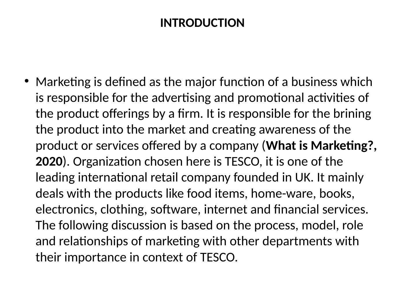 TESCO Marketing Report: Processes, Roles, Relationships