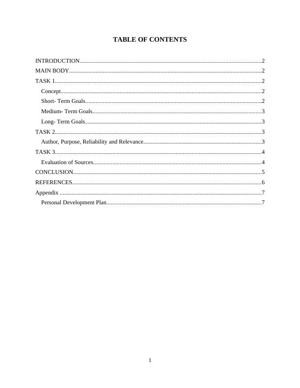 Academic Skills: Report on PDP, Goals, and Source Evaluation