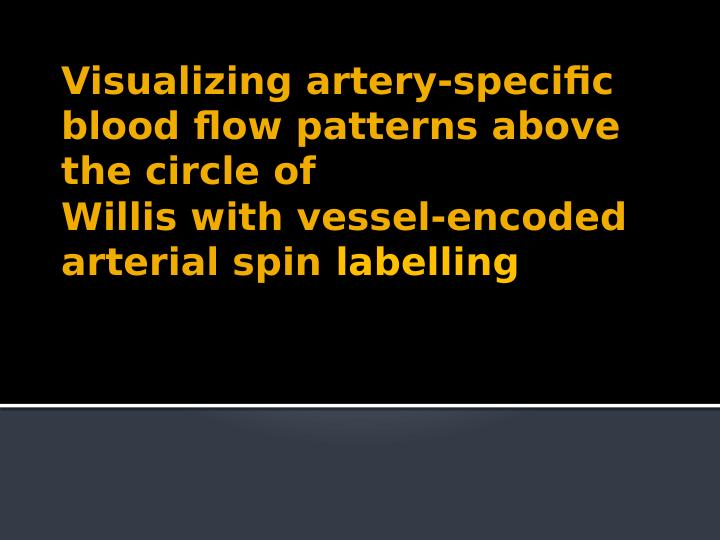 Visualizing Artery-Specific Blood Flow Patterns with Vessel-Encoded ...