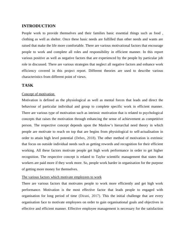 Understanding why people work - Desklib