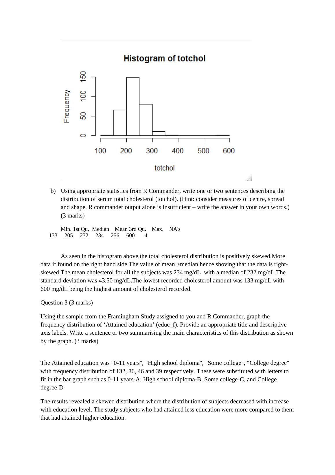 Biostatistics Assignment 1: Framingham Study Data Analysis