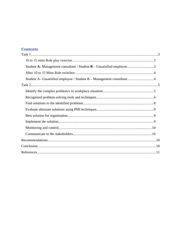 Problem Solving and Decision Making | Desklib