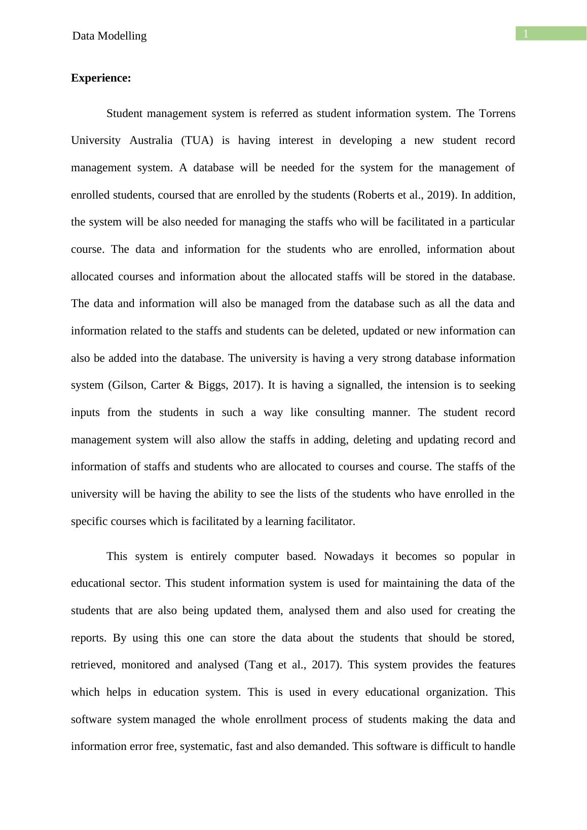 Data Modelling for Student Information System - MIS602