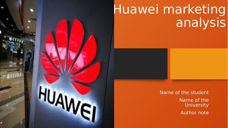 Huawei marketing analysis.