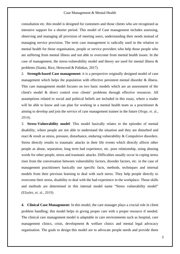 Case Management & Mental Health