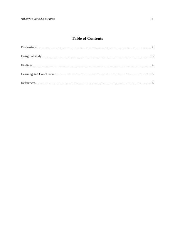 Simcyp ADAM Model - Discussions, Design of study, Findings, Learning ...
