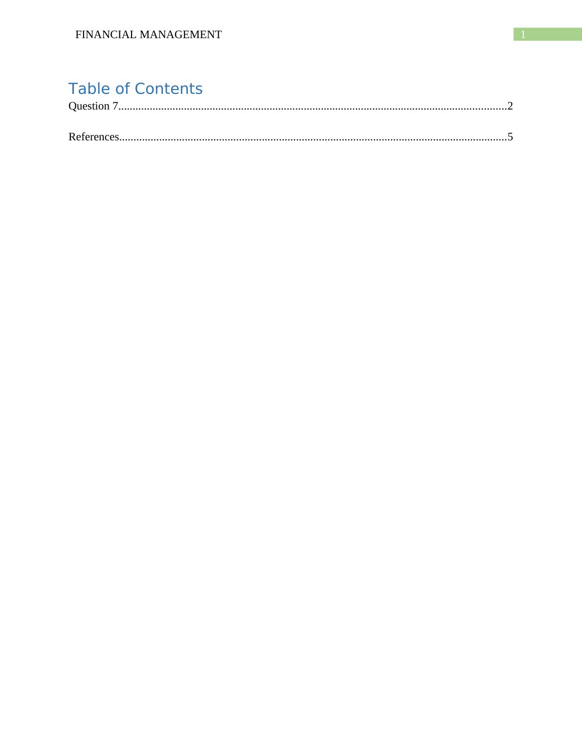 Financial Management - Desklib