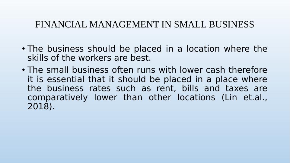 Financial Management In Small Business