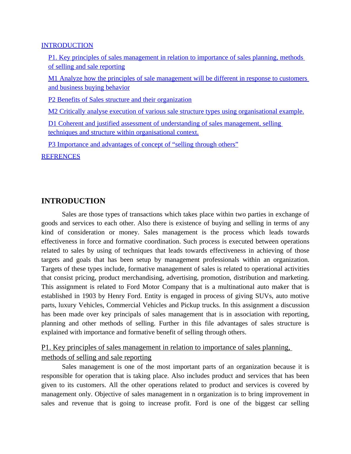 Sales Management, Customer Behavior, and Ford Analysis