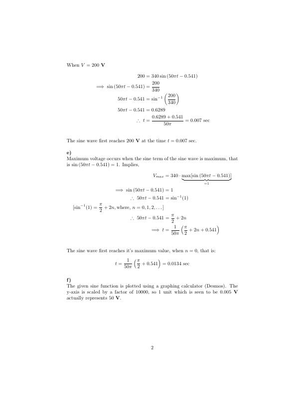 HNC Engineering Maths Assignment: Detailed Solutions