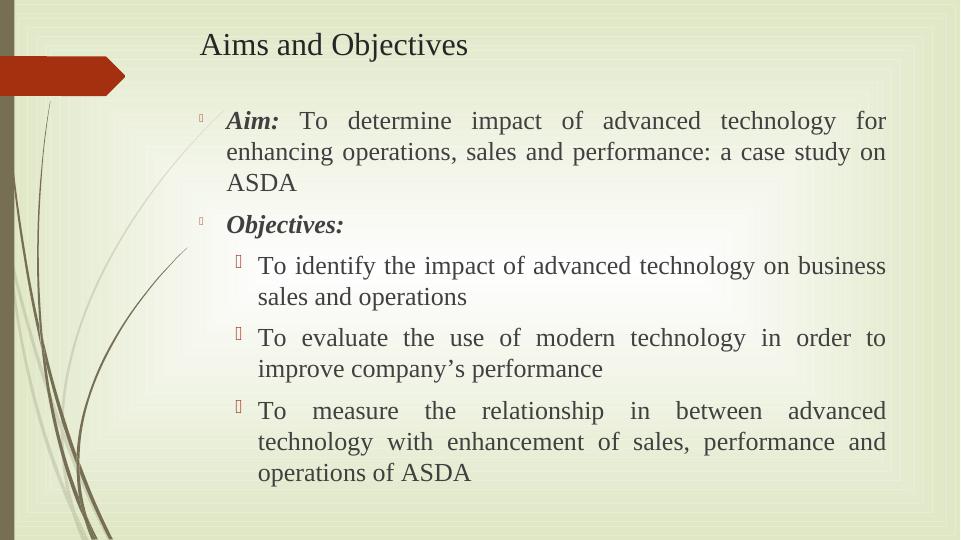 Impact of Advanced Technology on Operations, Sales, and Performance: A ...