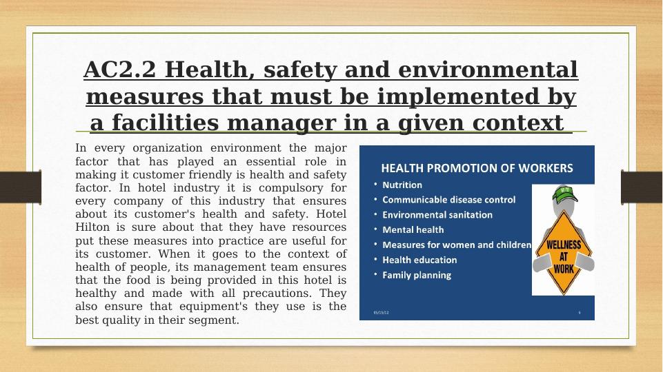 Statutory Regulations for Facilities Operations