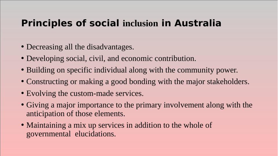 Social inclusion in Australia