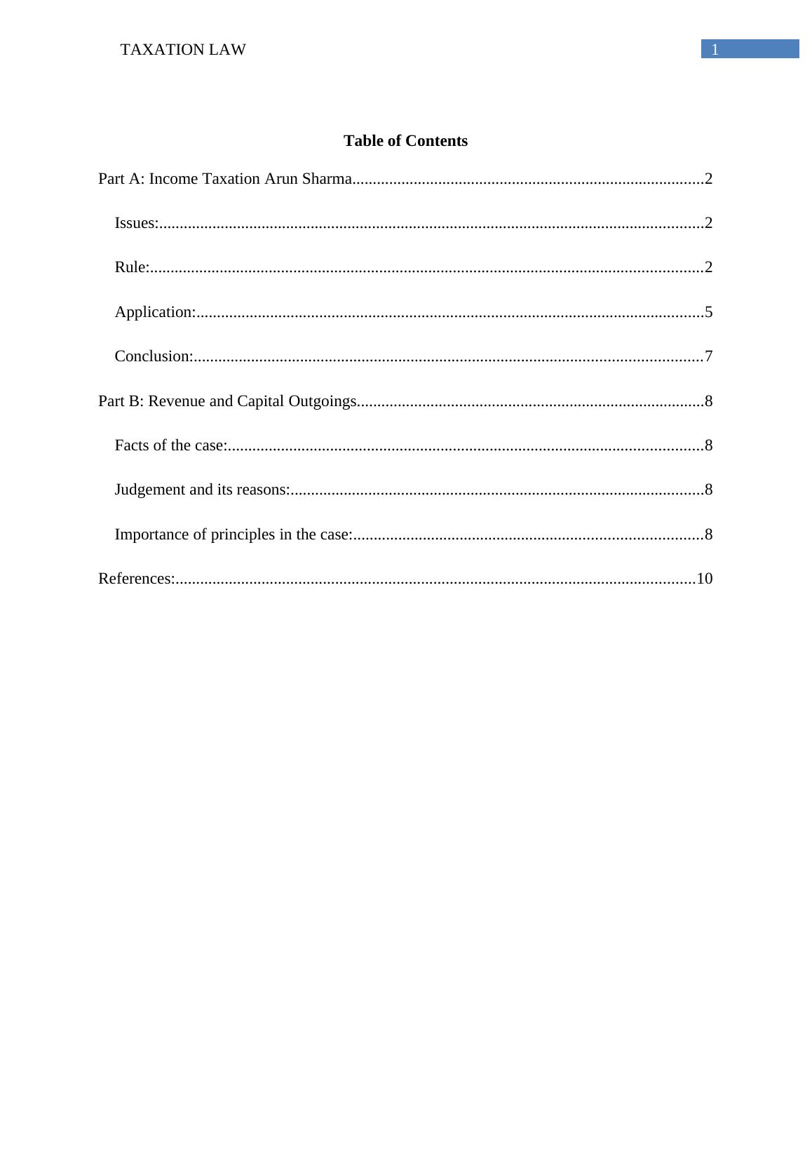 Taxation Law: Case Study - Income Tax and Revenue Analysis