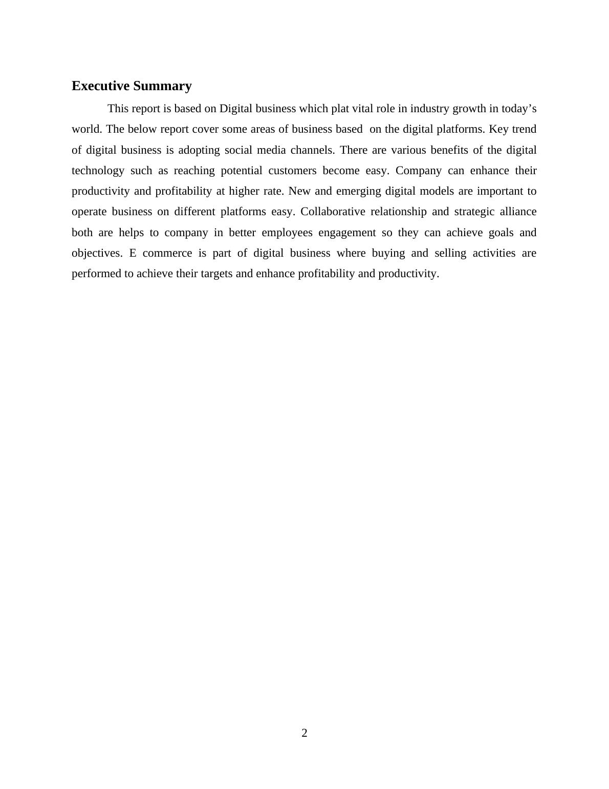 Digital Business Report: New Models and Strategies