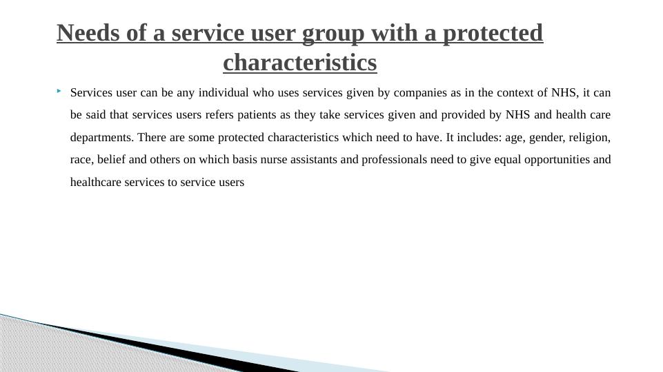 Healthcare: Service User Needs, Roles, and Legislation