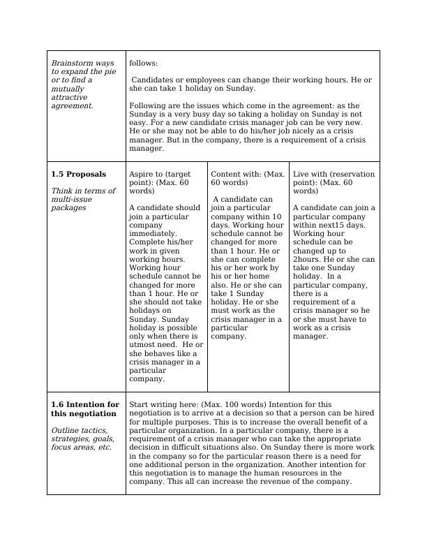 Negotiation Planning | Desklib