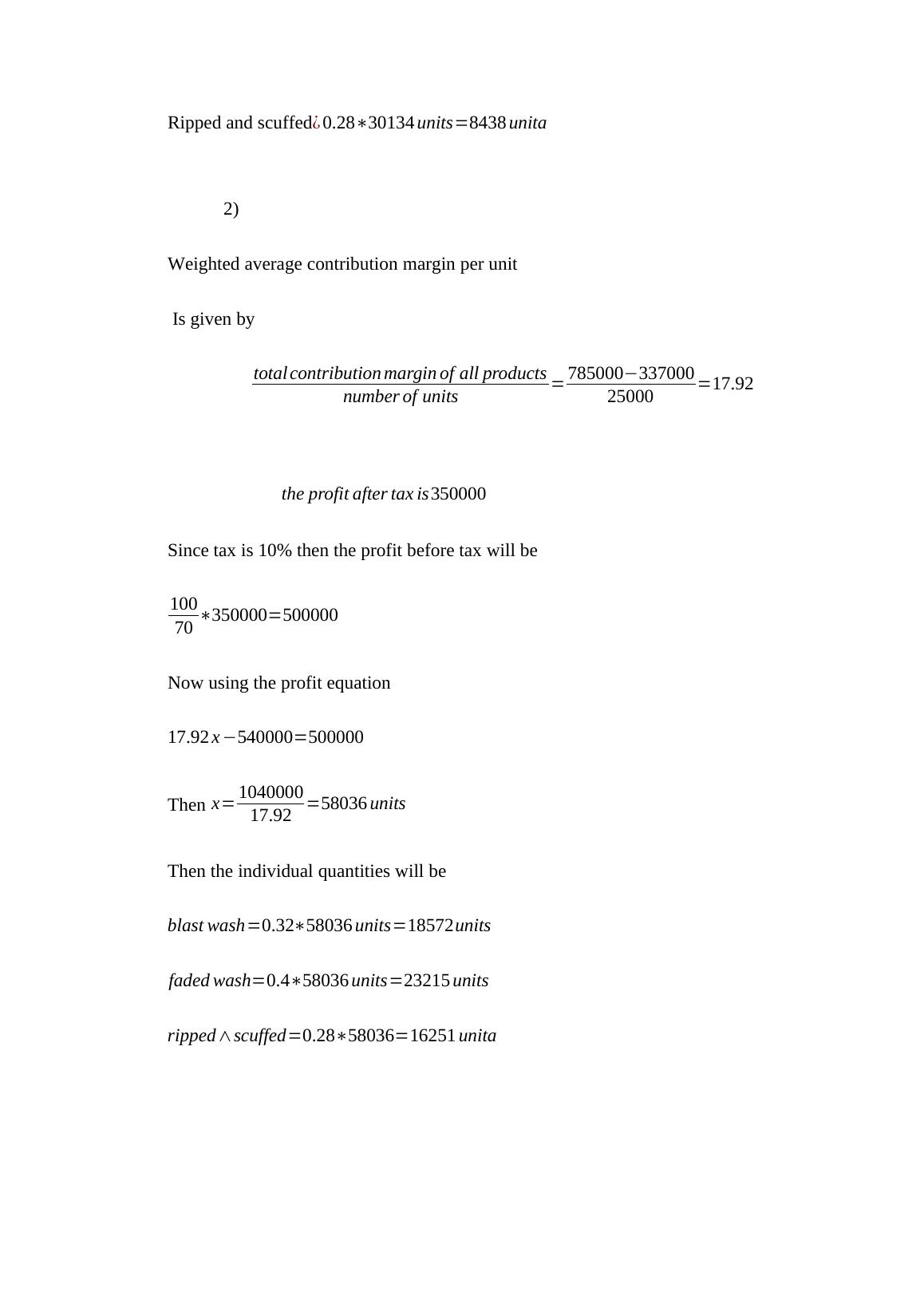 Accounting Assignment | Weighted Average Method