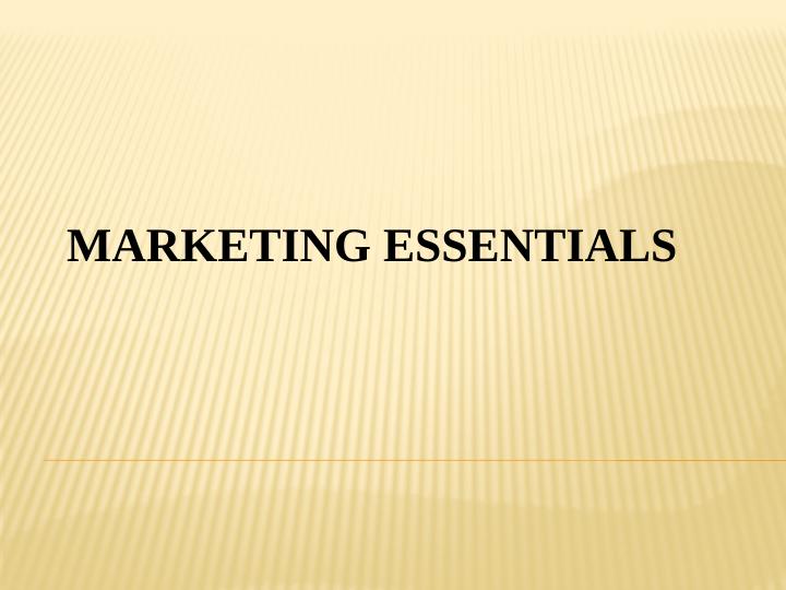 Marketing essentials