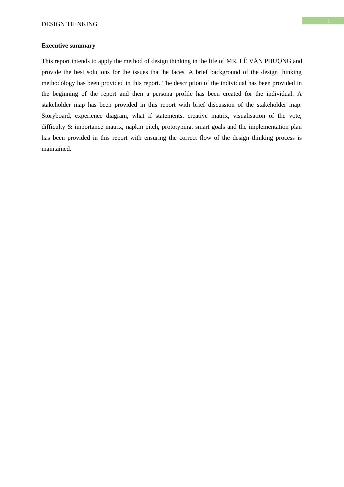 Report about Design Thinking 2022