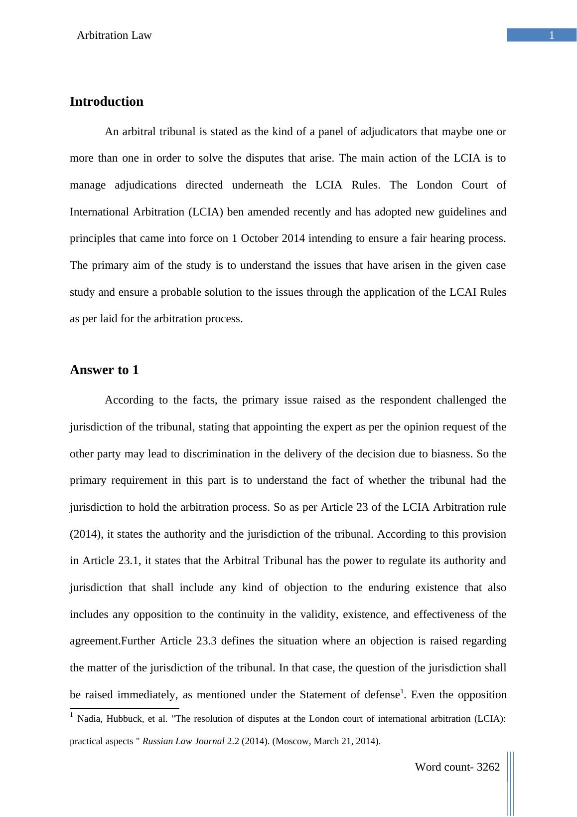 Robert Gordon University: Arbitration Law Case Study Report
