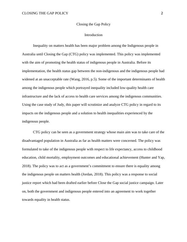 Closing the Gap Policy | Report