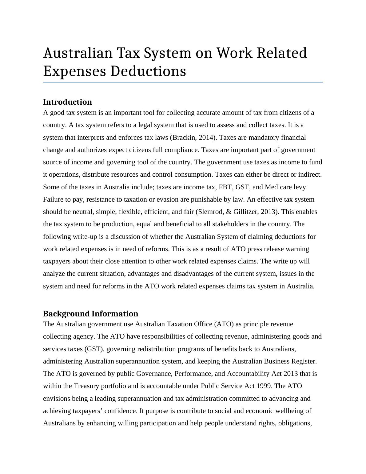 Australian Tax System Assignment PDF