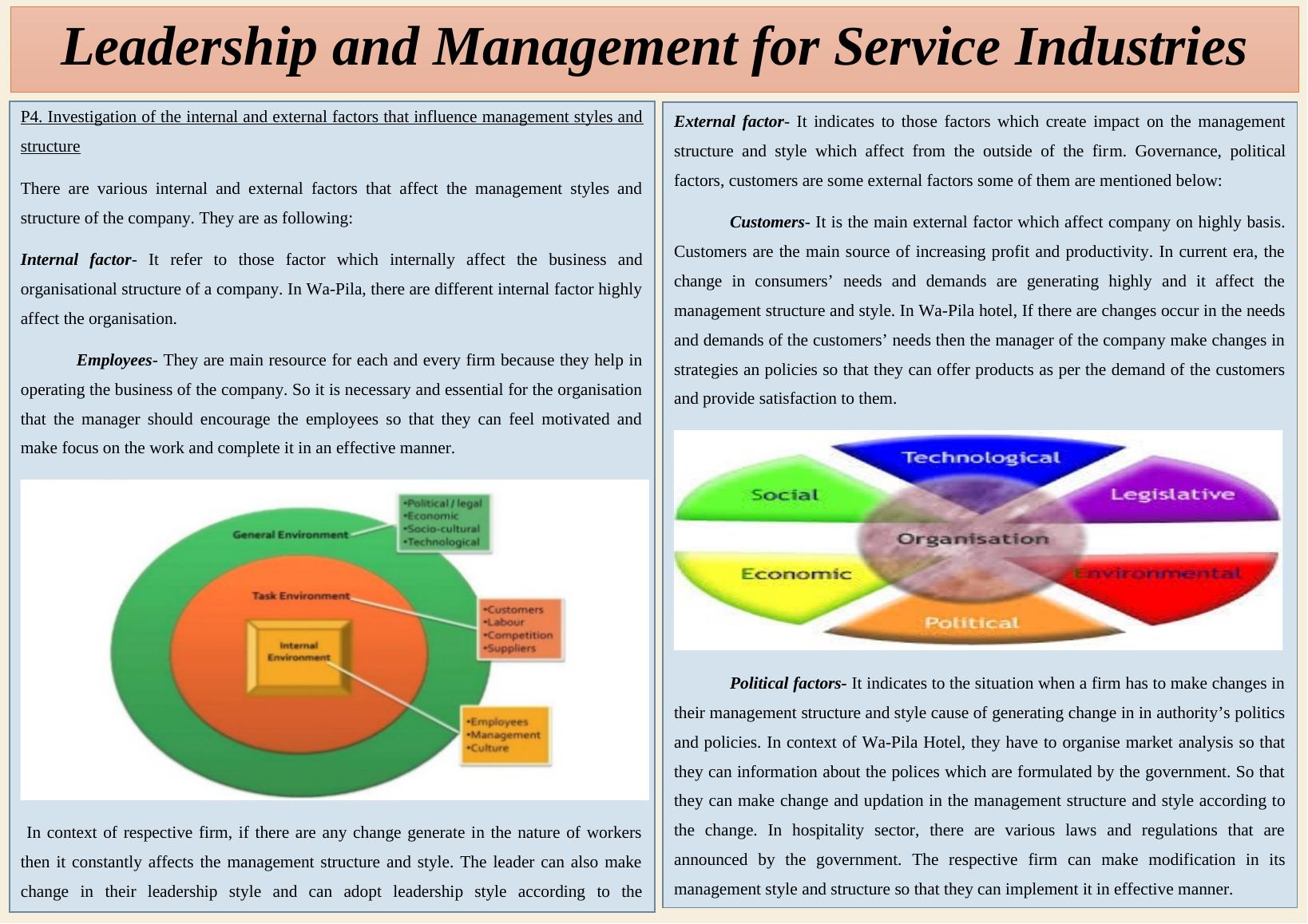 Service Industries: Management Styles and Factors Impact