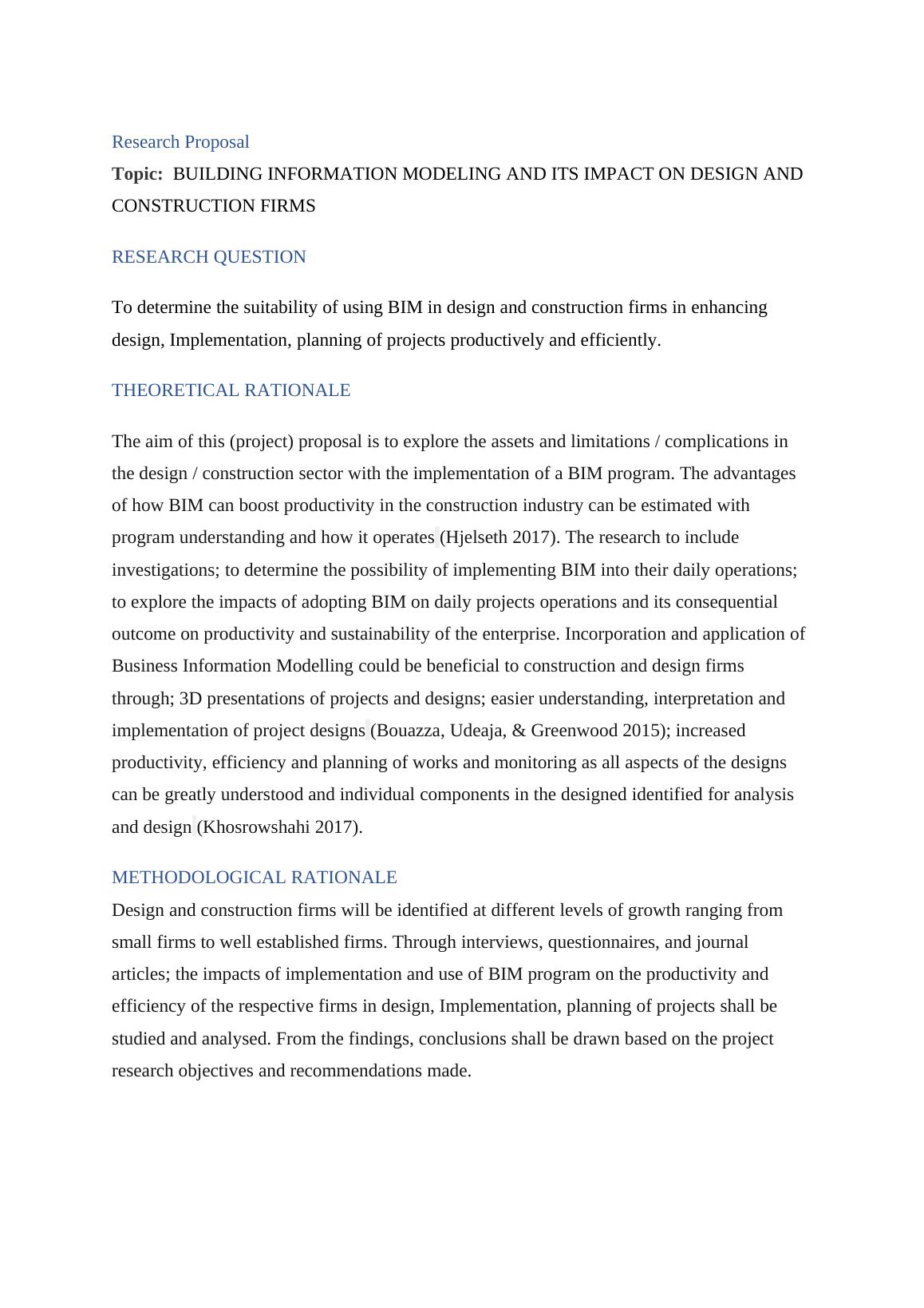 Assignment On Determine The Suitability Of Using Bim In Design And ...