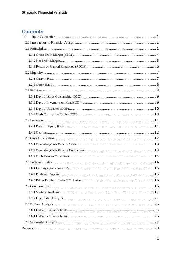 Strategic Financial Analysis Report: Coursework Analysis