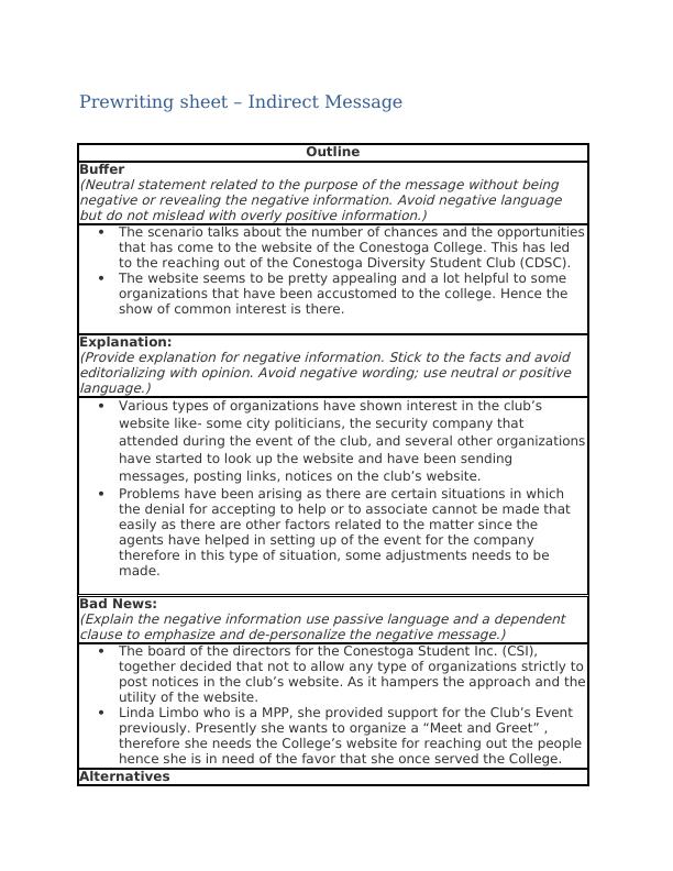 Indirect Message Assignment: Office Administration Solution